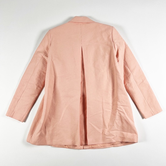 Zara | Jackets & Coats | Zara Cotton Linen Blend Collared Full Zip Long ...